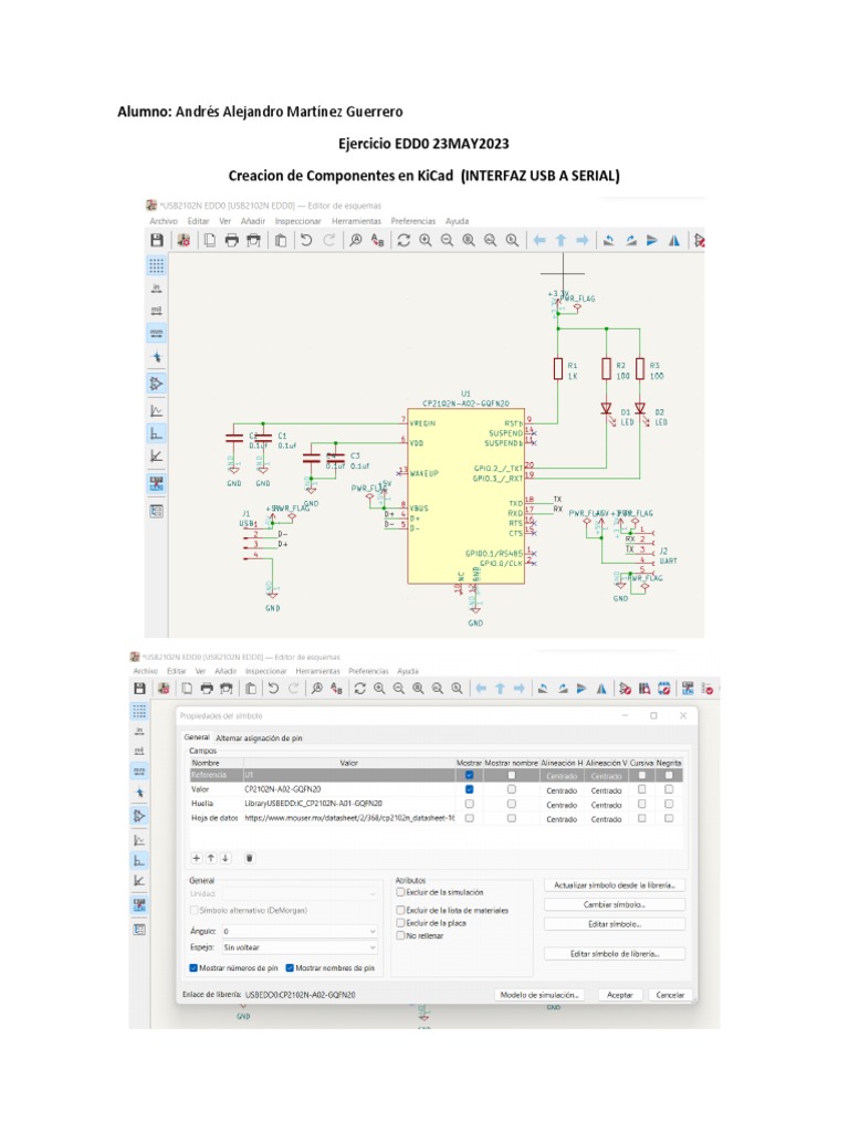 Componentes KiCad: USB a Serial | PDF