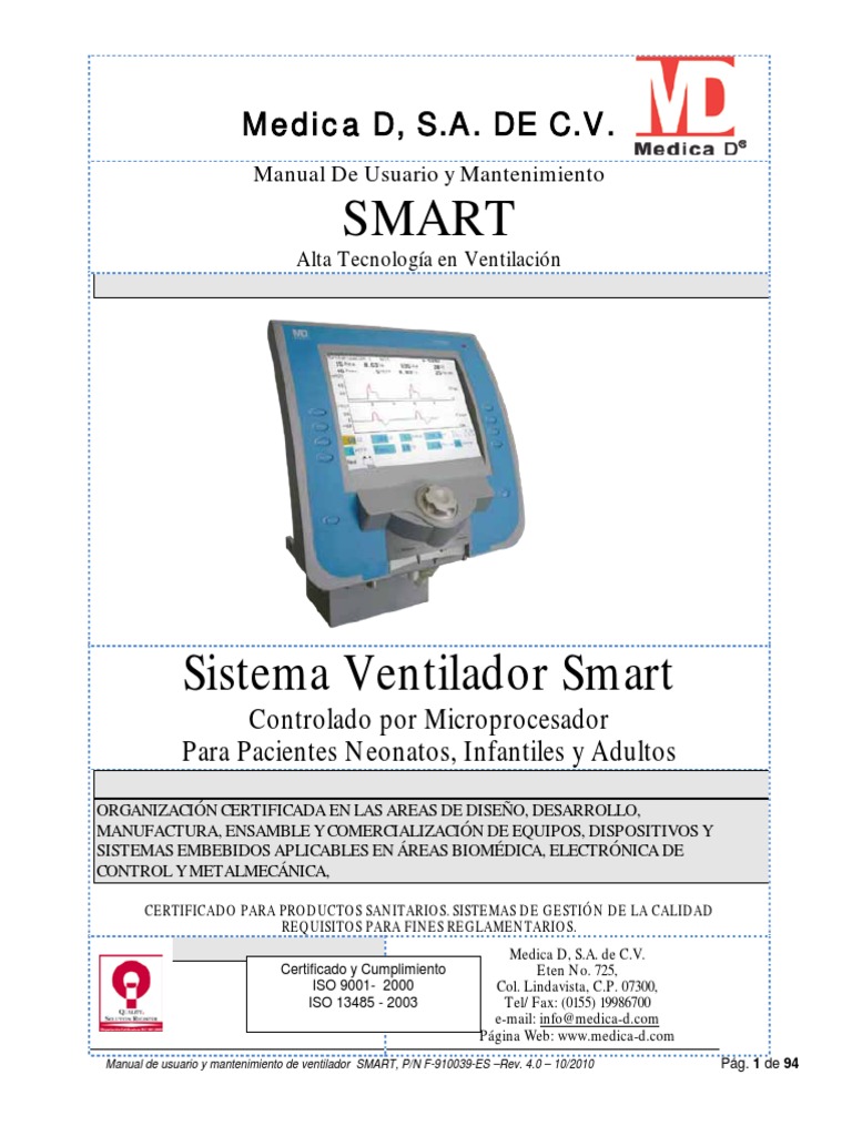 MANUAL VENTILADOR Smart MD | PDF