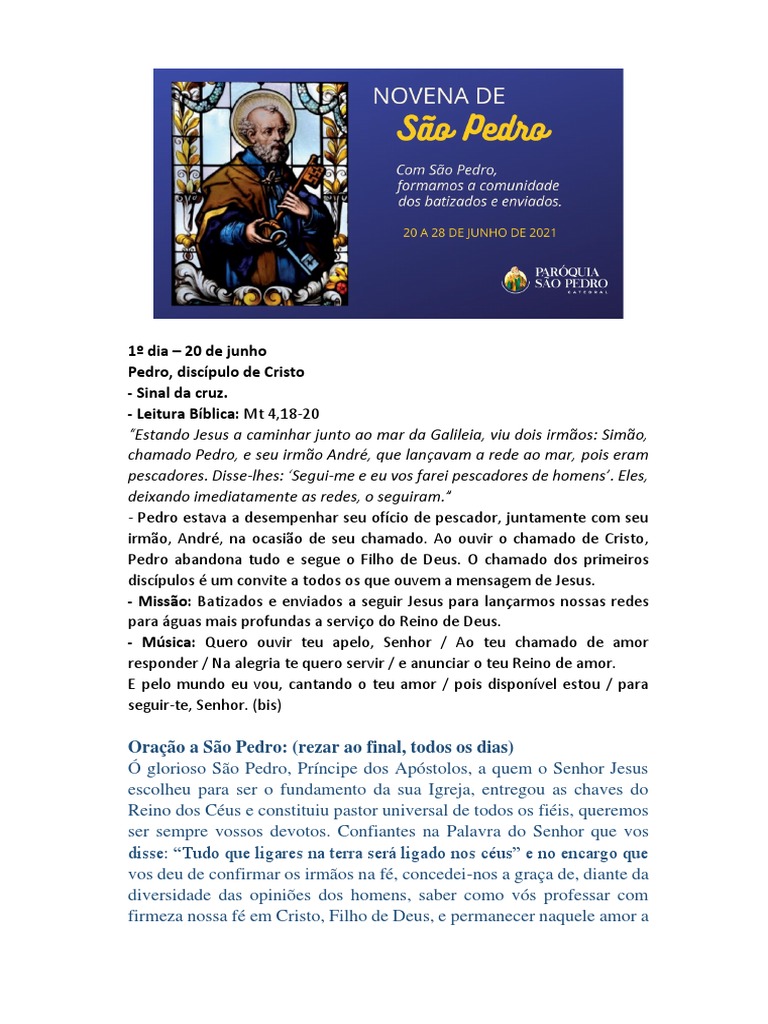 Novena de São Pedro 2021 | PDF