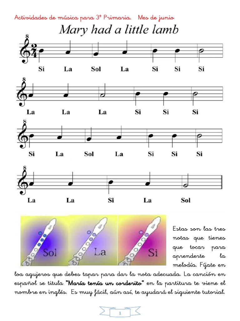 Actividades Musicales para 3º Primaria | PDF | Clave | Partituras