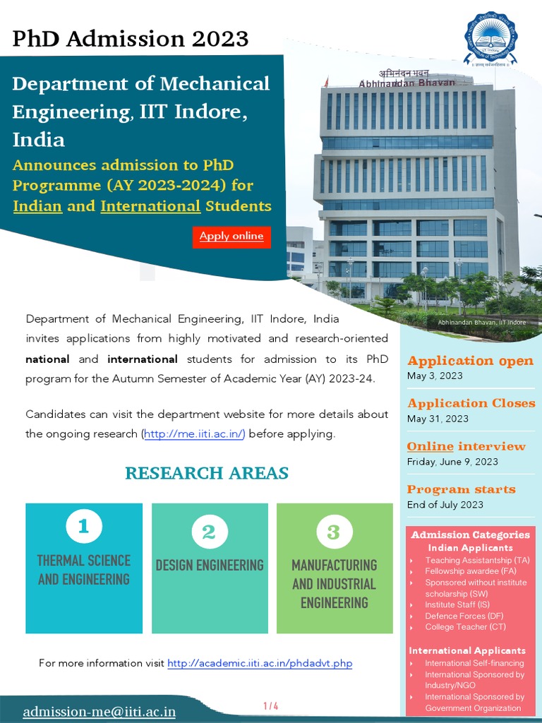 II Quarter - PHD Advertisement Autumn 2023 | PDF