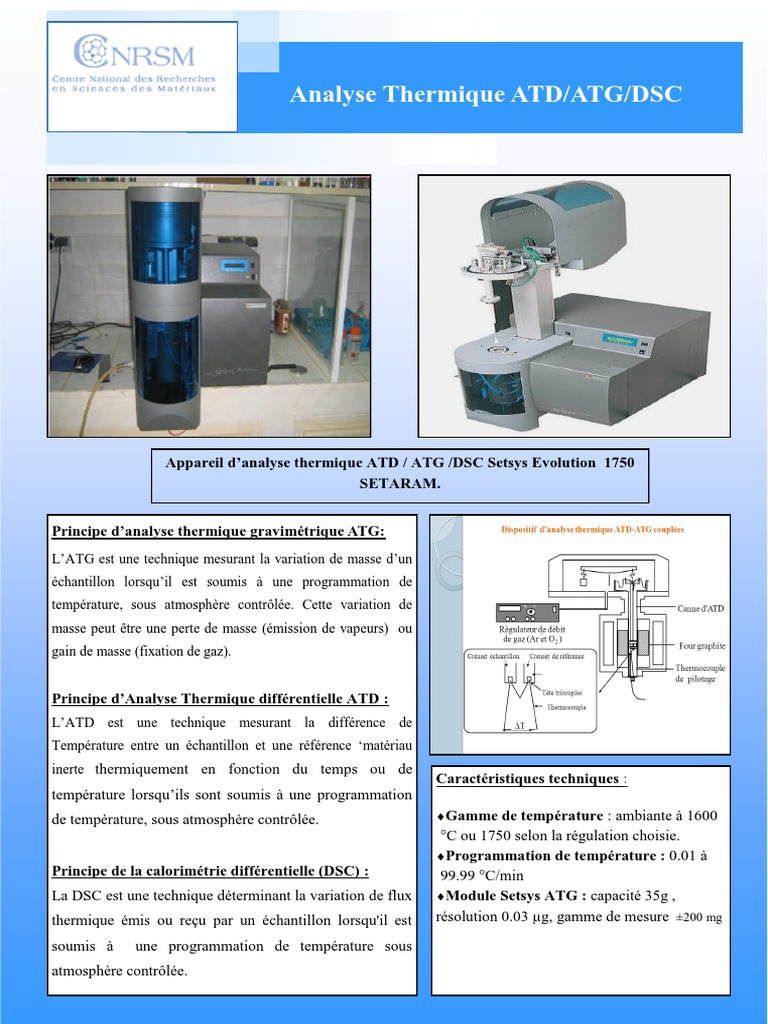 Analyse Thermique ATD/ATG/DSC | PDF | Méthodes et références ...
