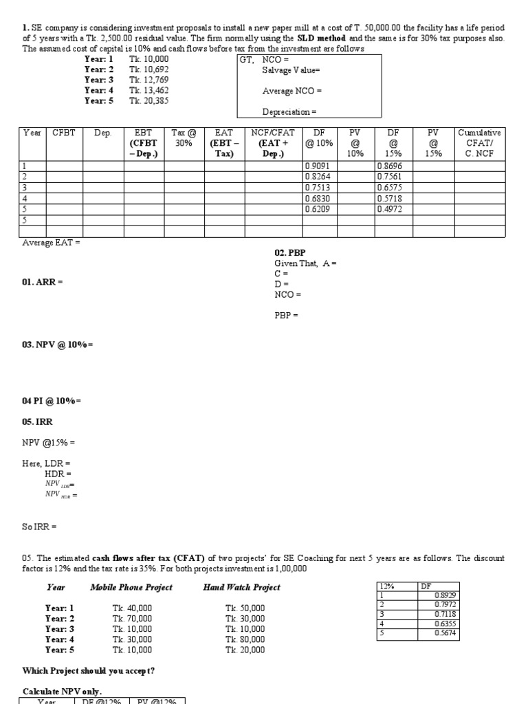 Capital Budgeting 2 Maths | PDF | Net Present Value | Capital Budgeting