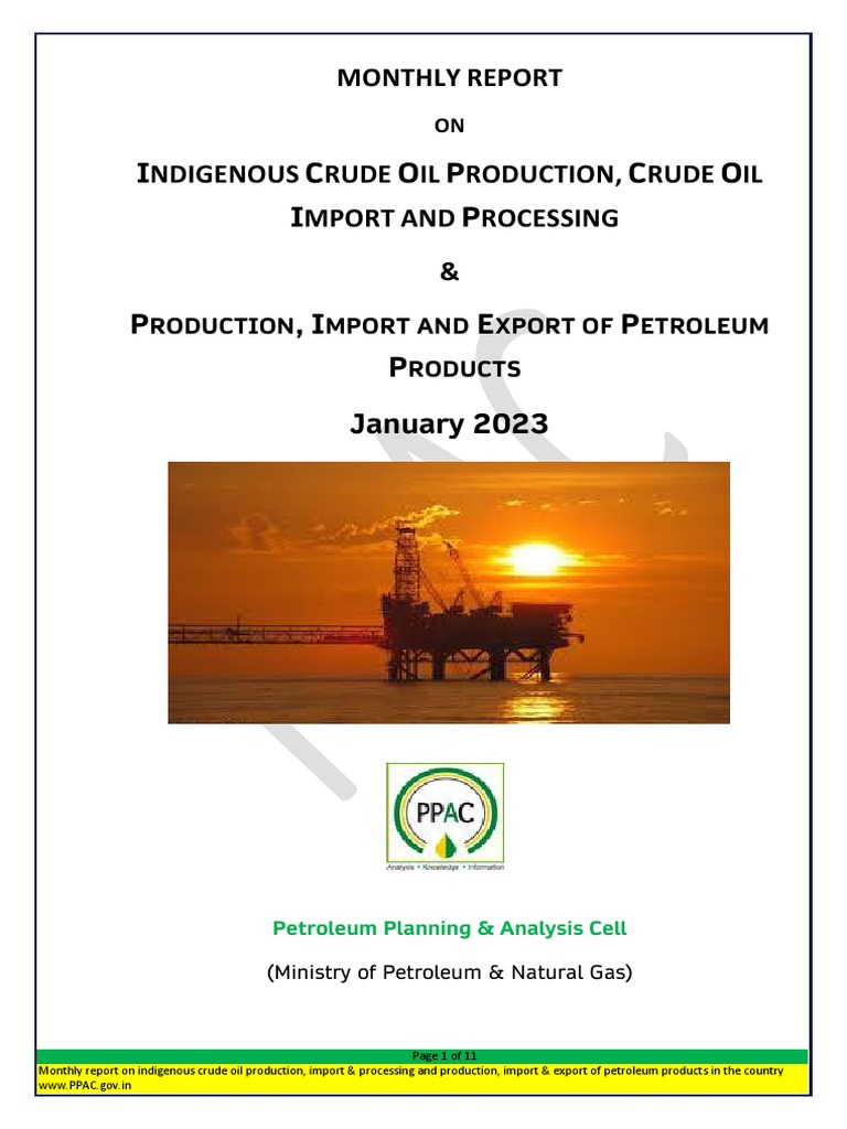 Monthly_Report_WebVersion_January_2023 | PDF | Petroleum | Oil