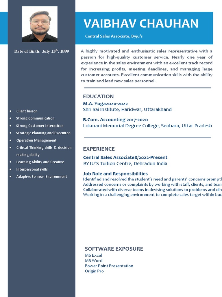 Vaibhav Resume | PDF | Self-Improvement