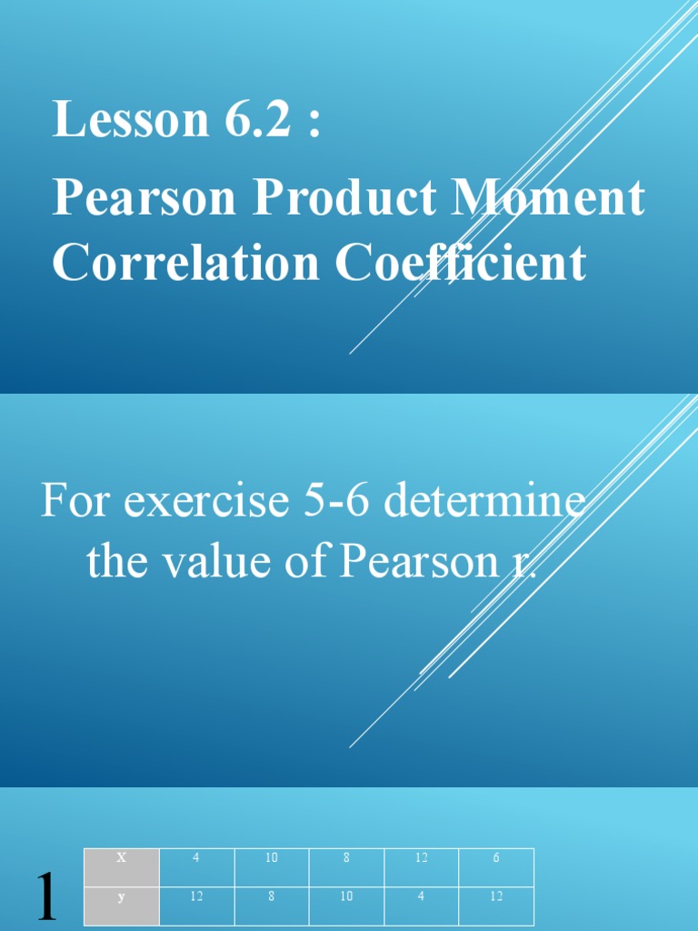 Final Lesson 6 2 Pearson Product Moment Correlation Coefficient Quarter