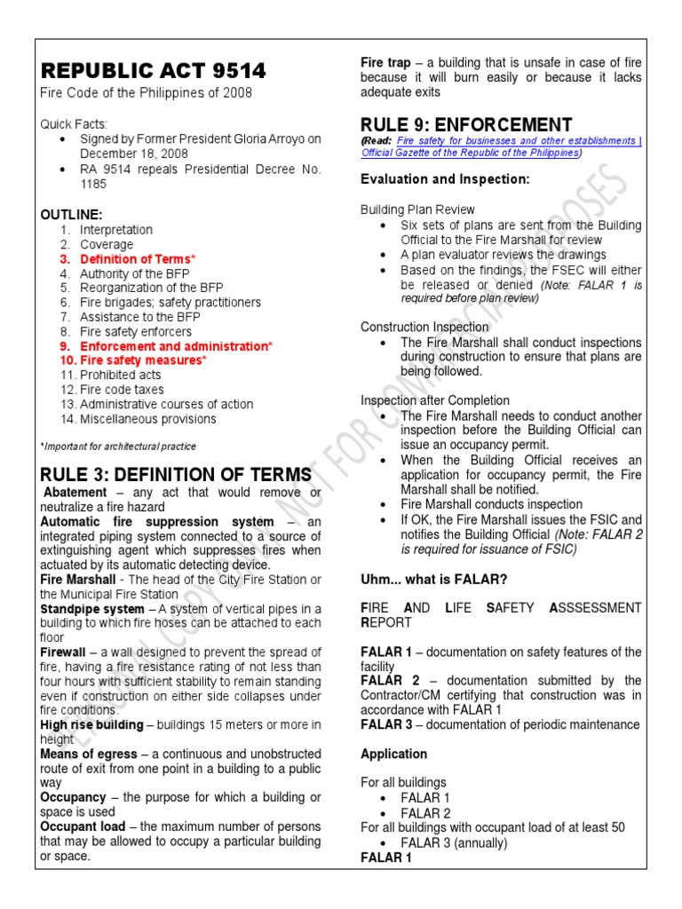 Ra 9514 | PDF | Stairs | Fire Safety