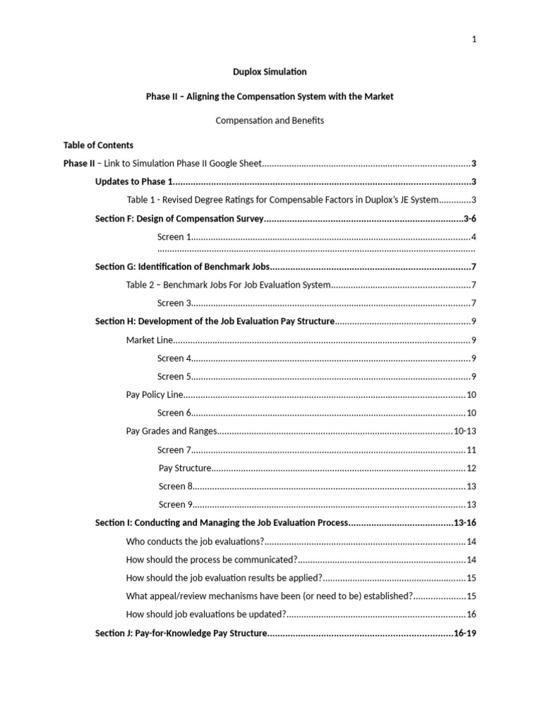 Duplox Simulation Phase 2 | PDF | Compensation And Benefits | Employment