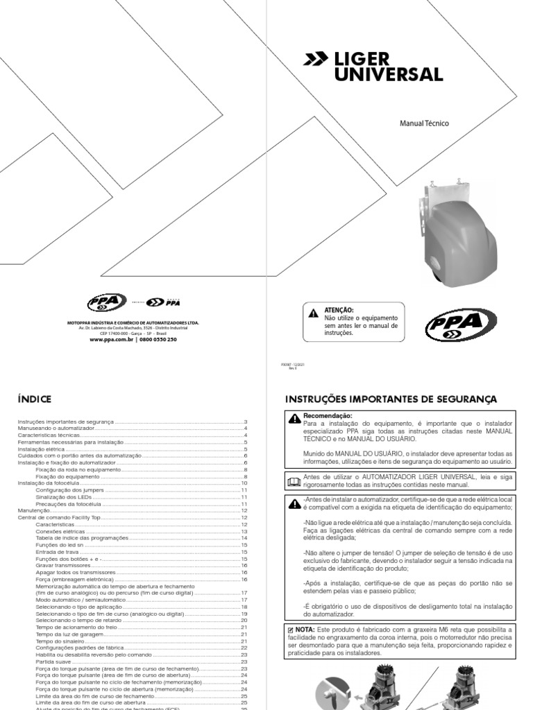 P30387 - Manual Tecnico Liger Universal - REVISAO 0 | PDF