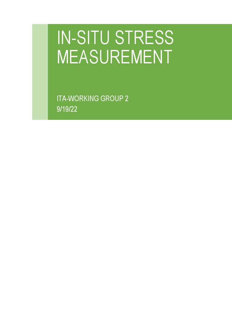 In Situ Stress Measurement FEB2023 | Download Free PDF | Stress ...