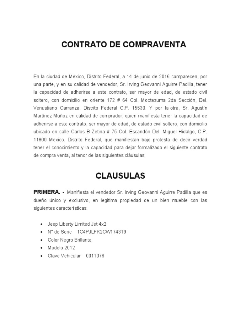 Contrato de Compraventa | PDF