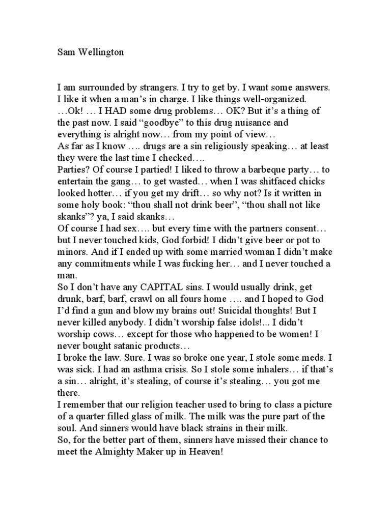 English Monologue | PDF | Sin | Religious Belief And Doctrine