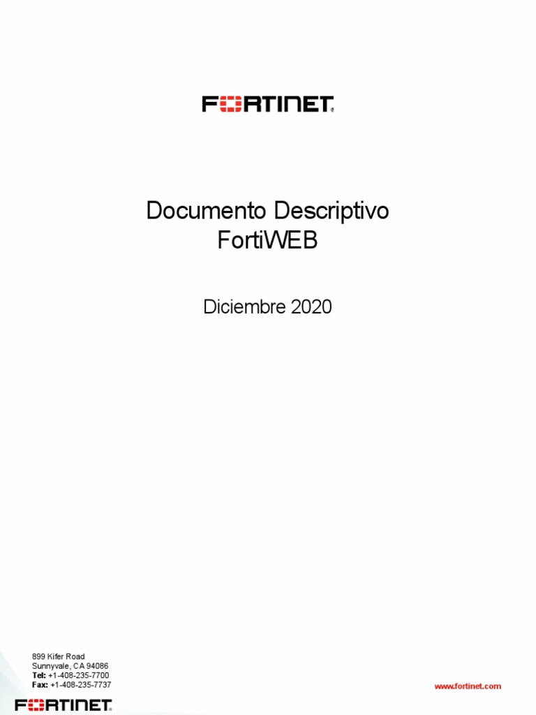 Documento Descriptivo FortiWeb 2020 | PDF | Ataque de denegación de servicio | Transport Layer ...