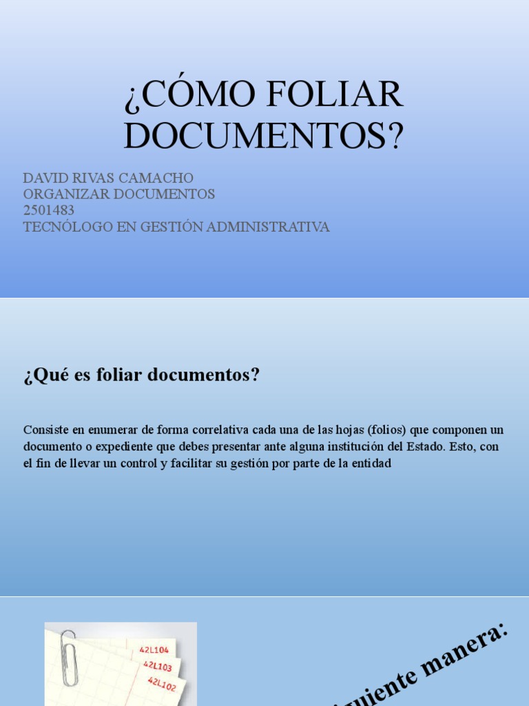 ¿Cómo Foliar Documentos | PDF