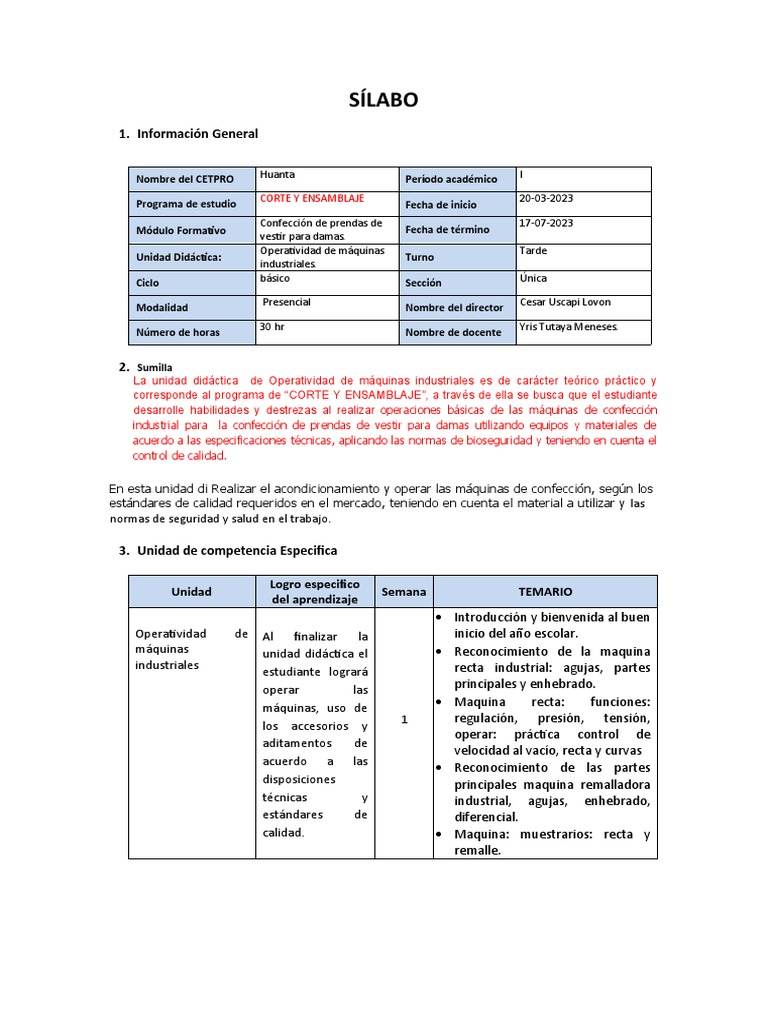 Modelo de Huanta Silabus | PDF | Evaluación