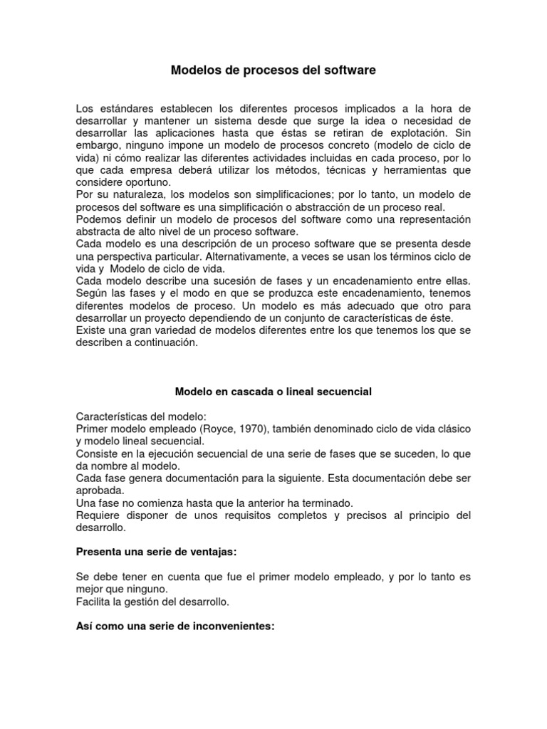Modelos de Proceso de Software | PDF