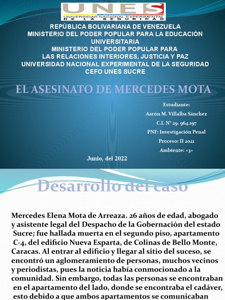 Asesinato de Mercedes Mota | PDF