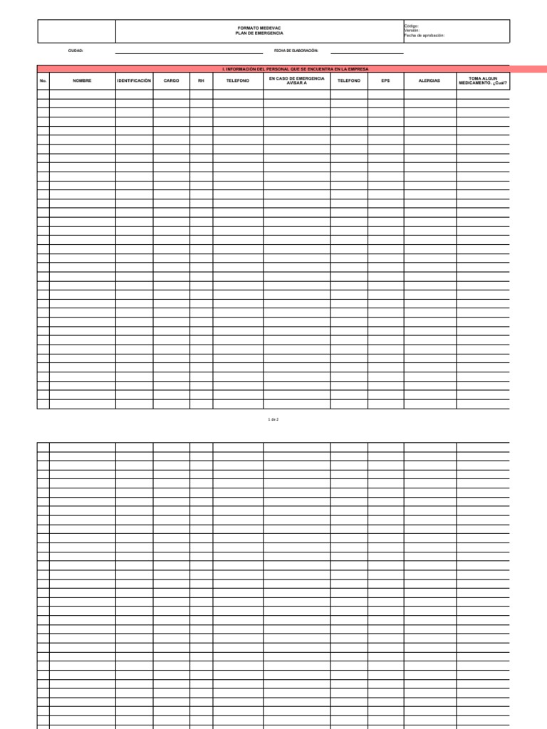 Formato Medevac Plantilla | PDF | Gestión de emergencias | Defensa Civil