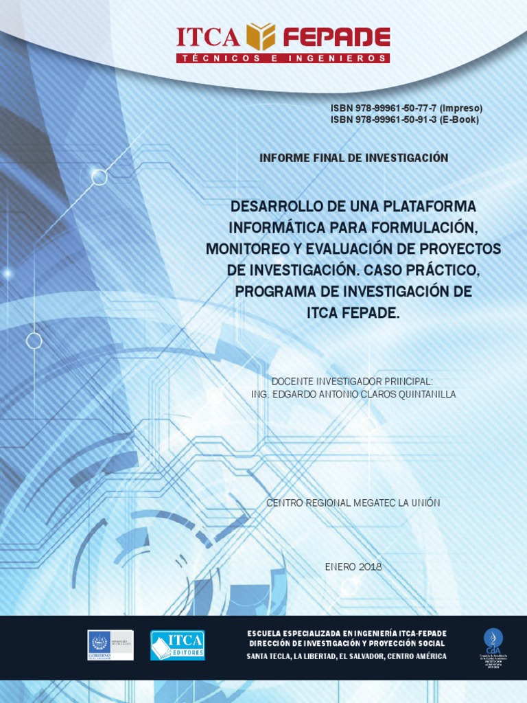 Desarrollo de Una Plataforma Informática para Formulación, Monitoreo y Evaluación de Proyectos ...