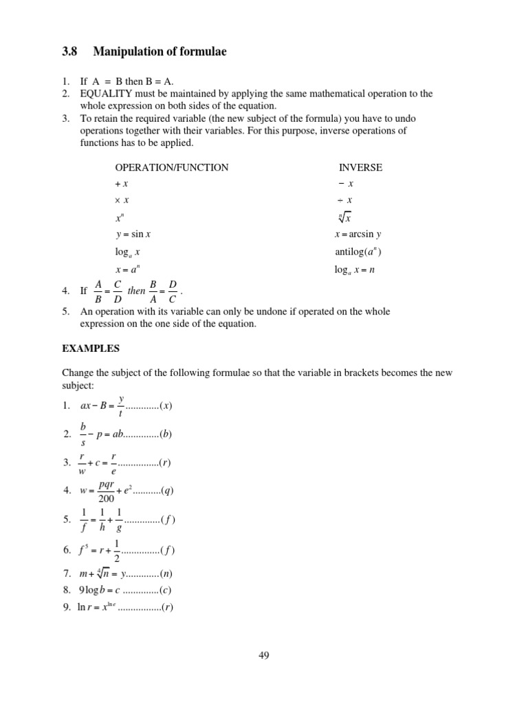 ITM401S Unit 3.8 Manipulation of Formula | PDF | Abstract Algebra ...