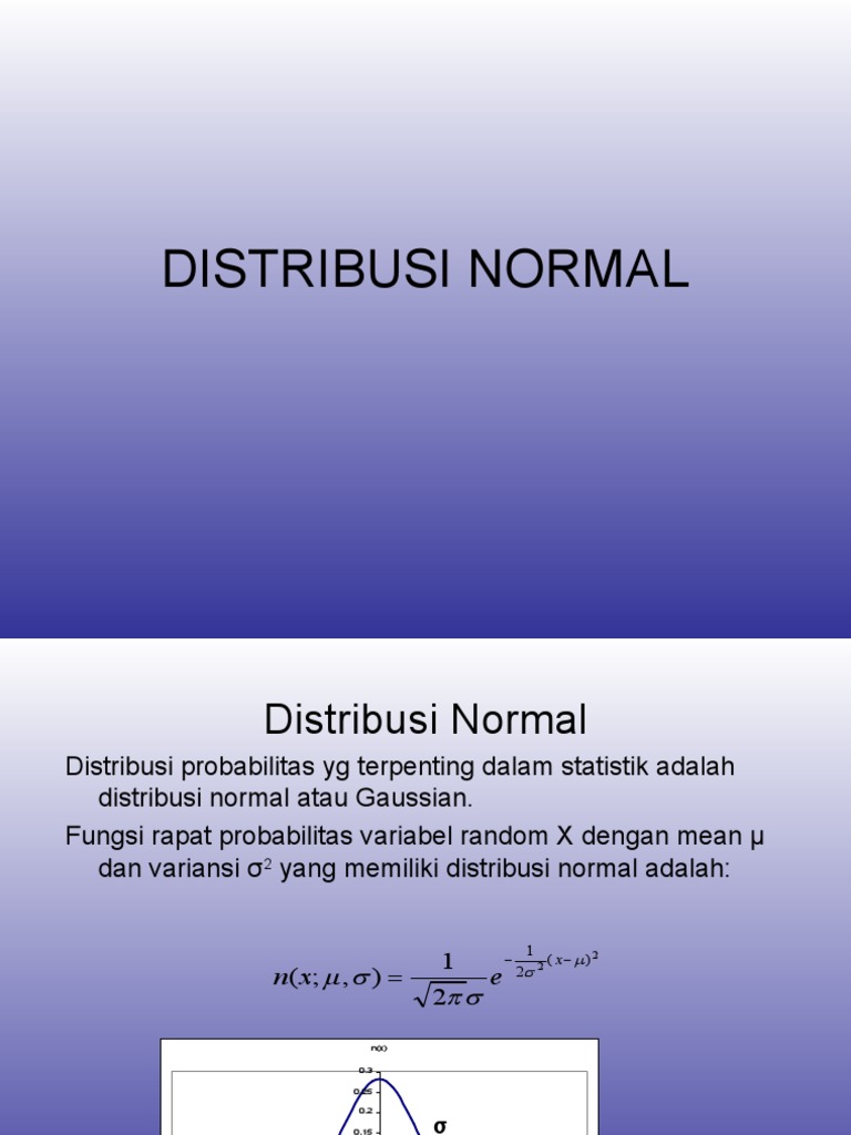 Sifat dan Contoh Distribusi Normal | PDF