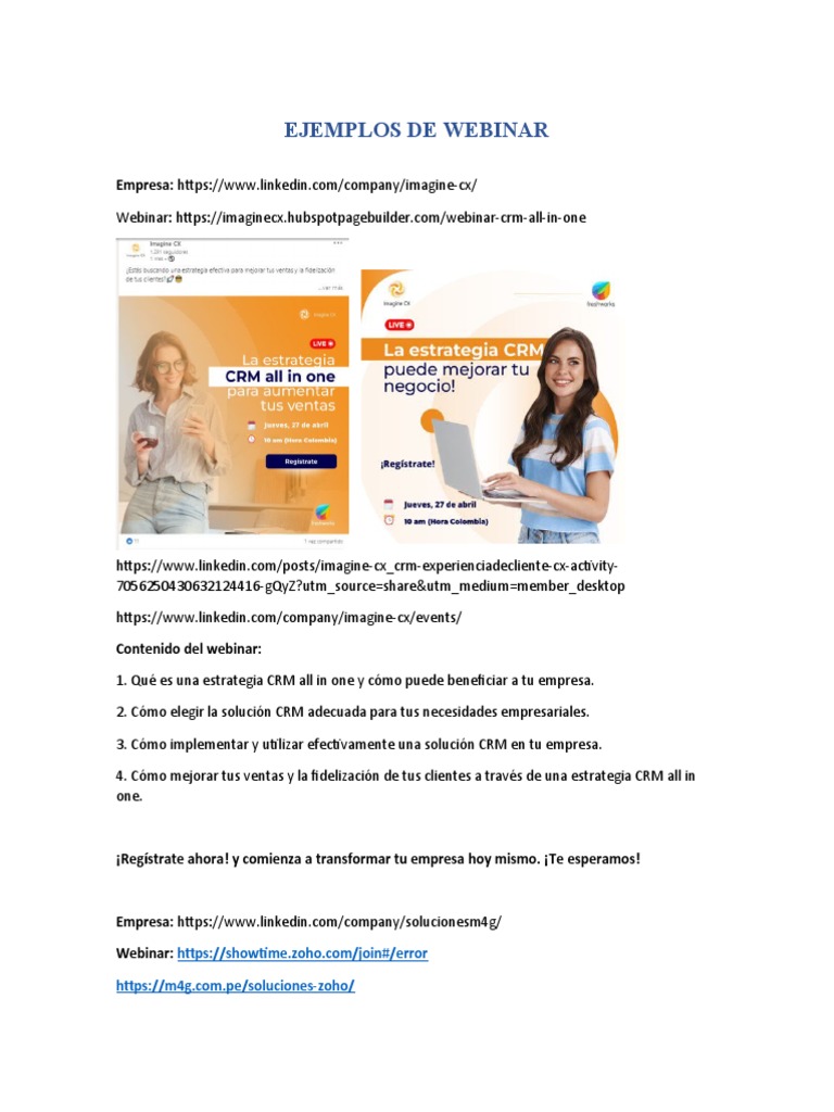 Ejemplos de Webinar | PDF