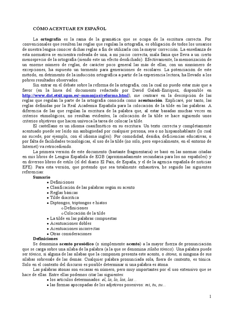 Reglas Acentos | PDF | Lingüística | Fonética