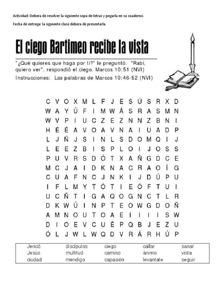 Tarea Del Ciego Bartimeo | PDF