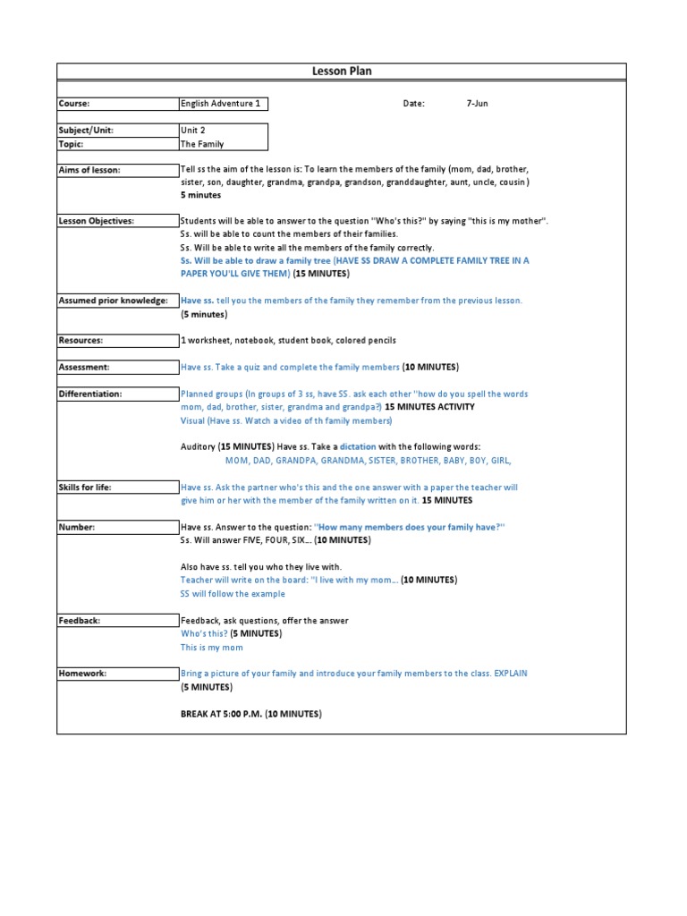 Lesson Plan Ea1 | PDF | Lesson Plan | Cognitive Psychology