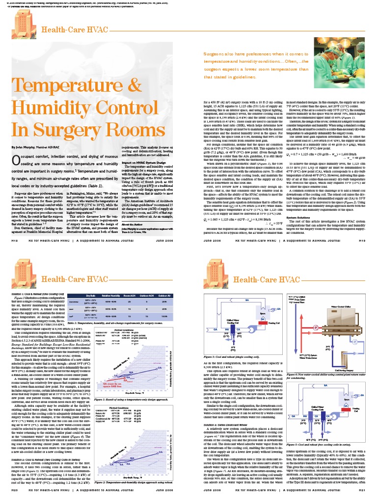 HVAC Design for Surgery Room Humidity | PDF | Humidity | Air Conditioning