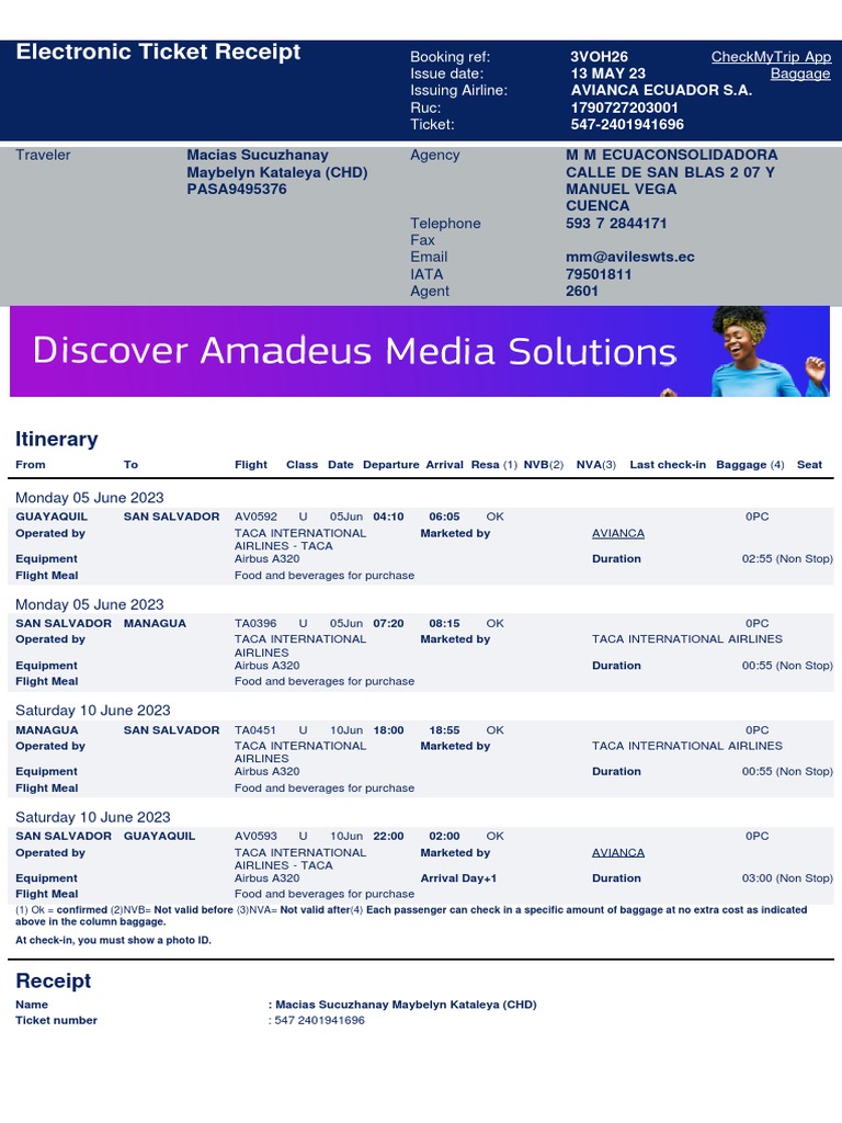 Your Electronic Ticket Receipt | PDF | Aviation | Transport