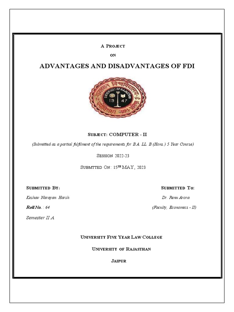FDI: Pros and Cons Explained | PDF | Foreign Direct Investment | Economies