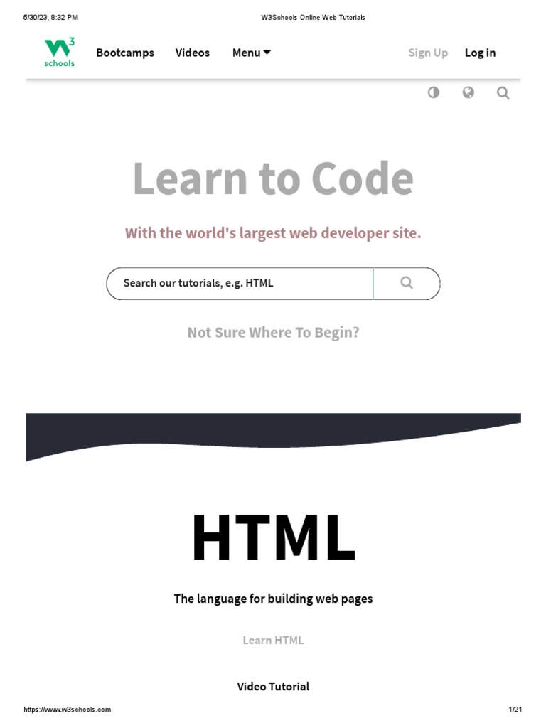 W3Schools New Interface 30052023 | PDF | World Wide Web | Internet & Web