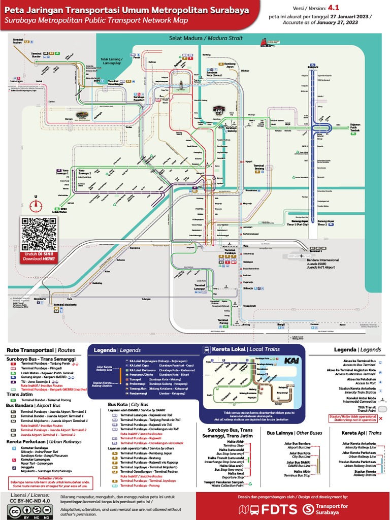 Peta Jaringan Transportasi Umum Metropolitan Surabaya Versi 4.1 (+trans Jatim) | PDF