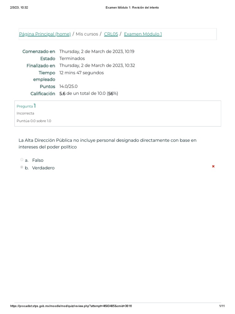 Examen Módulo 1 - Revisión Del Intento2 | PDF
