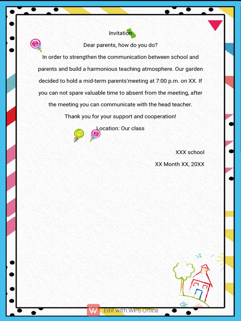Parents' Meeting Invitation Letter-WPS Office | PDF | Career & Growth