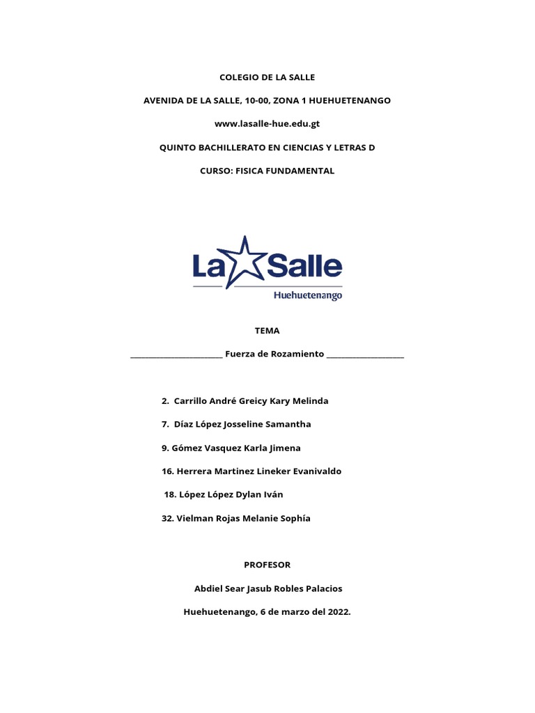 Informe de Fifu | PDF | Fricción | Fuerza