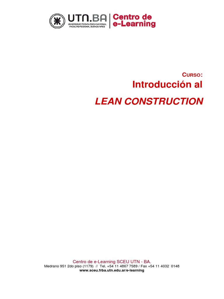 Unidad 1 Introducción Al Lean Construction 202003 Pdf Lean
