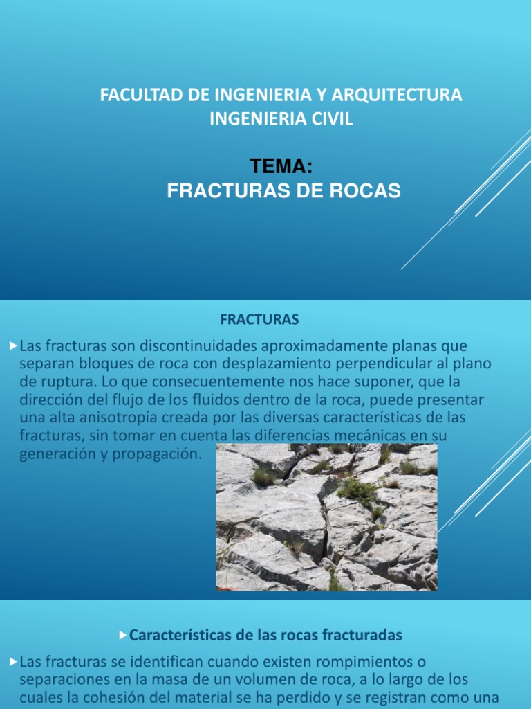 Tipos y características de fracturas en rocas | PDF | Fractura | Roca ...