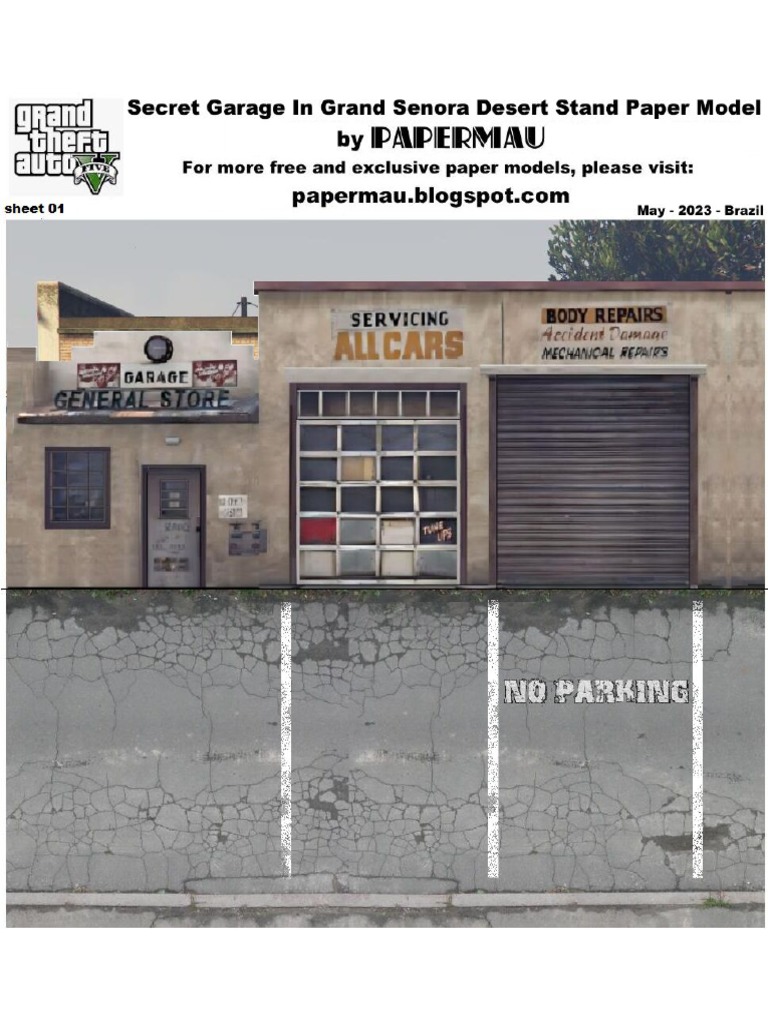 Gta V - Secret Garage in Gran Senora Desert Papercraft - by Papermau ...