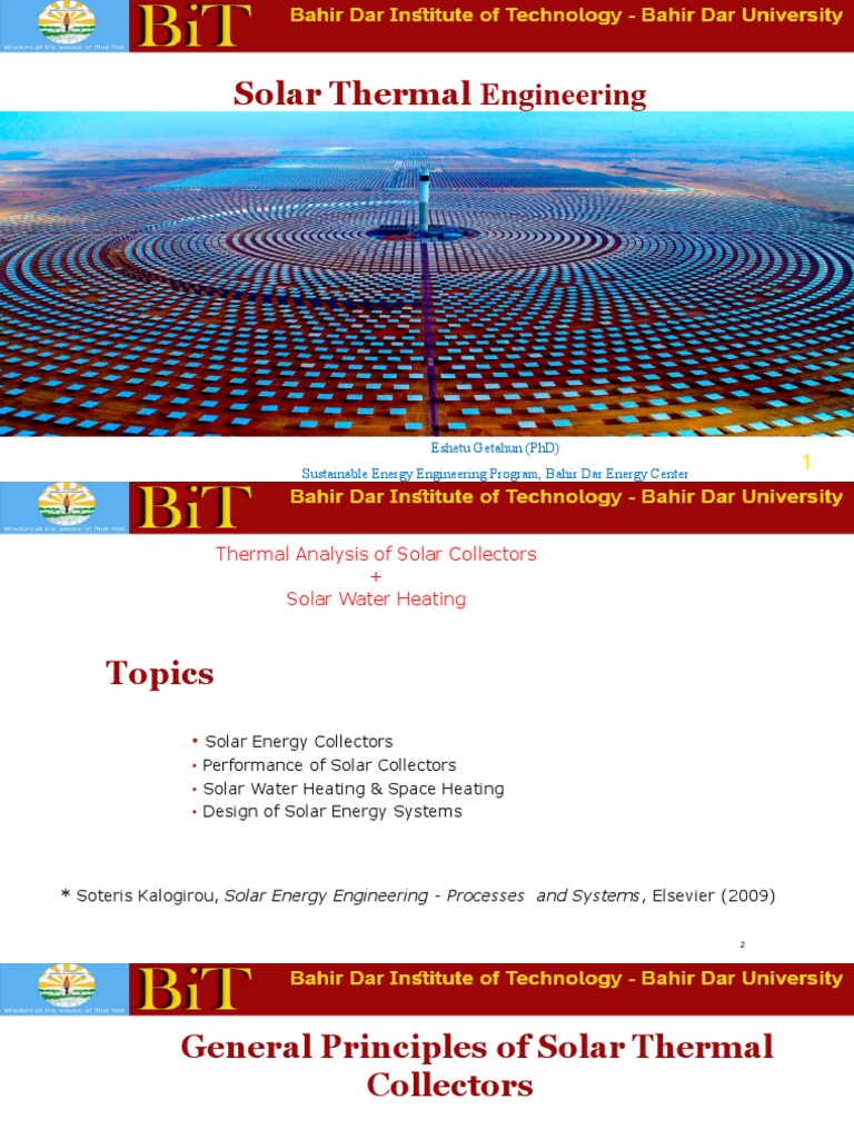 Lec 5-Thermal Analysis of Solar Collectors | PDF