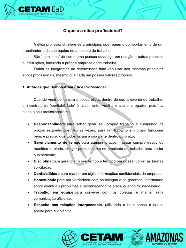 ética Profissional Pdf Comunicação Business