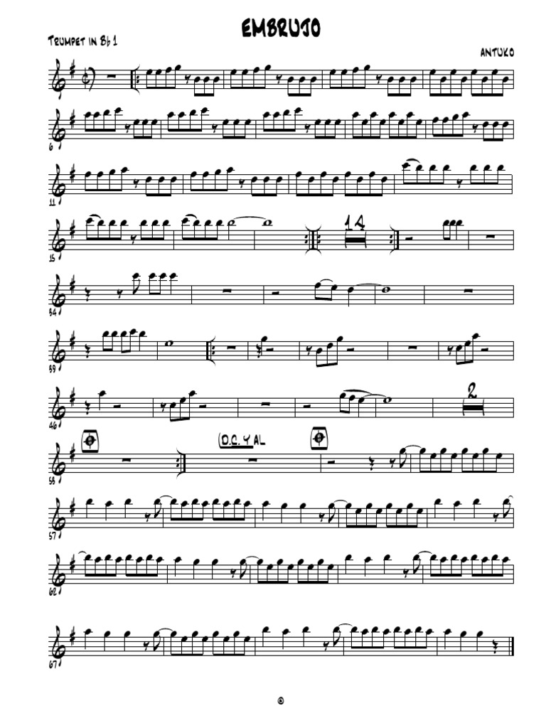 CUMBIA EL EMBRUJO - Trumpet in BB 1.pdf Versión 1 | PDF
