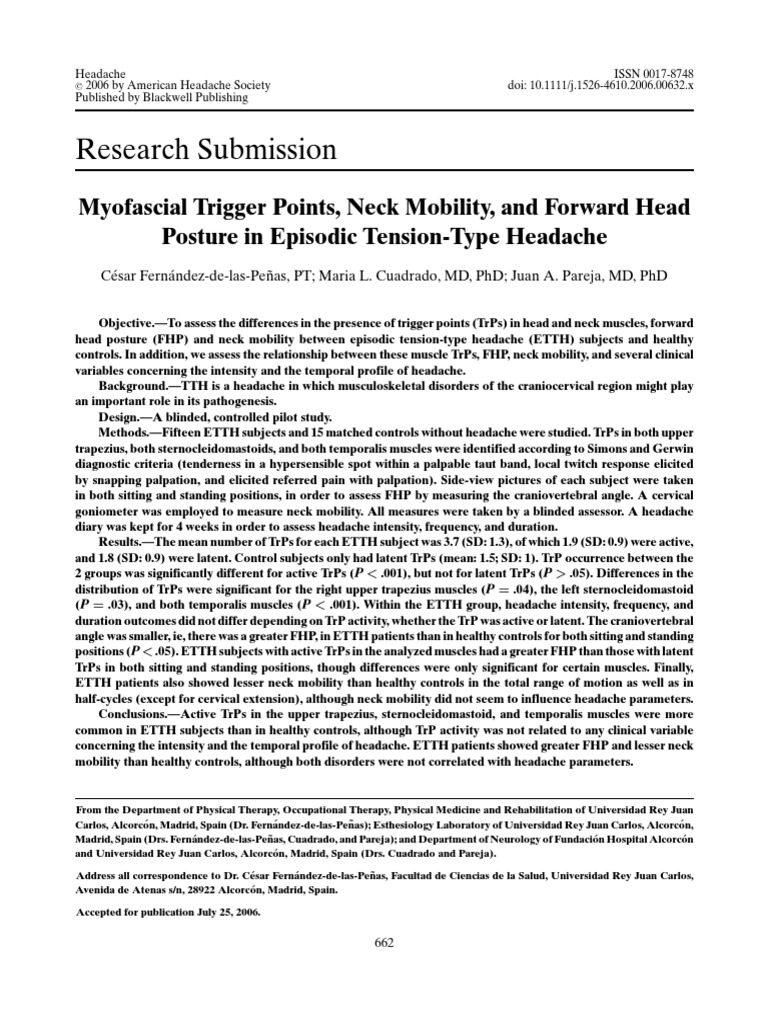 Fernández-De-las-Peñas Et Al. - 2007 - Myofascial Trigger Points, Neck ...