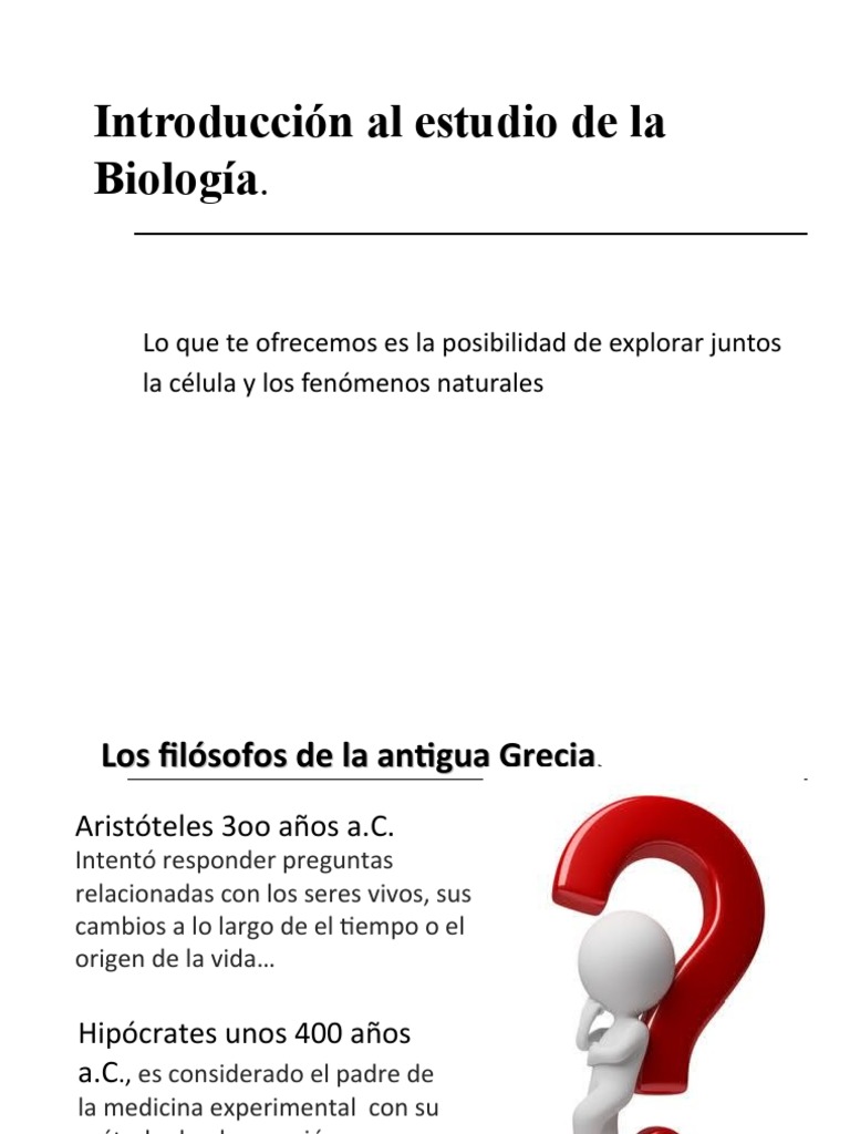 CLASE 1 - Introducción a la Biologia | PDF | Organismos | Biología Celular)