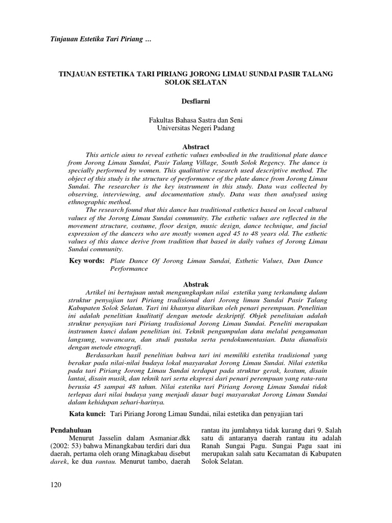 Estetika Tari Piring | PDF
