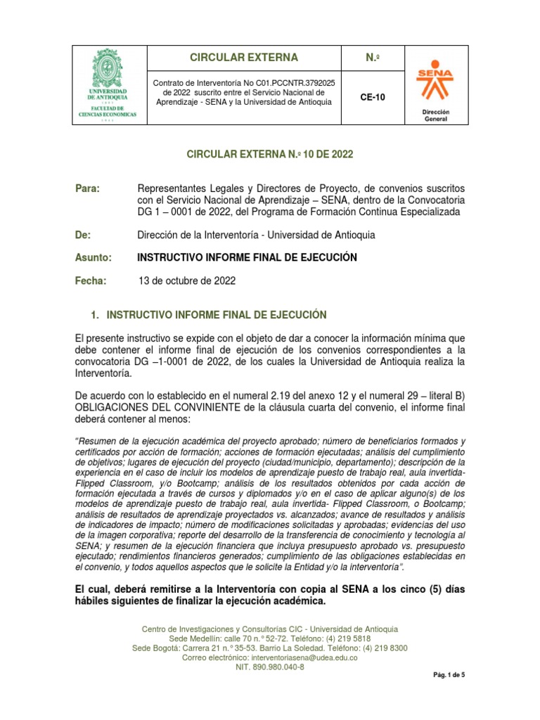 Circular Externa CE - 10 | PDF | Presupuesto