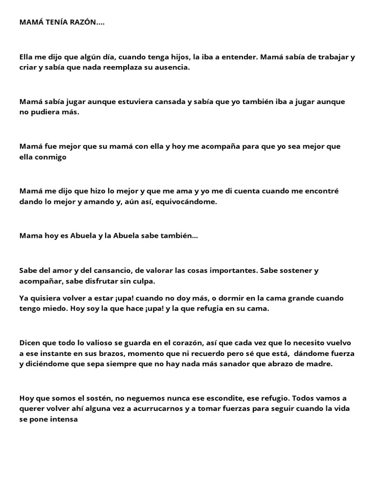Mamá Tenía Razón.... | PDF