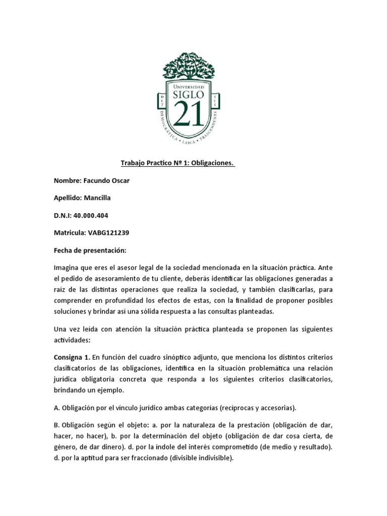 Trabajo Practico 1 Terminado. Listo para Entregar | PDF