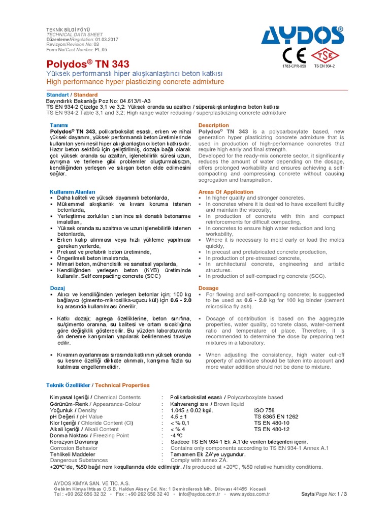 PL05 Polydos TN343 | PDF